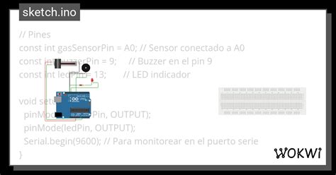 Sensor Gas C Buzzer Wokwi Esp32 Stm32 Arduino Simulator