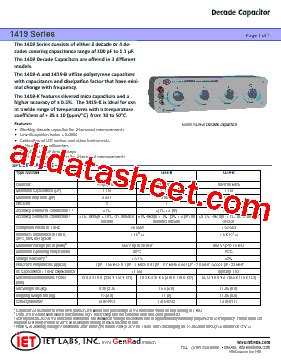 1419 Datasheet(PDF) - IET Labs Inc.