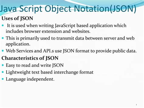 Java Script Object Notationjson Ppt