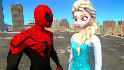 Spiderman Vs Elsa The Snow Queen Frozen Youtube