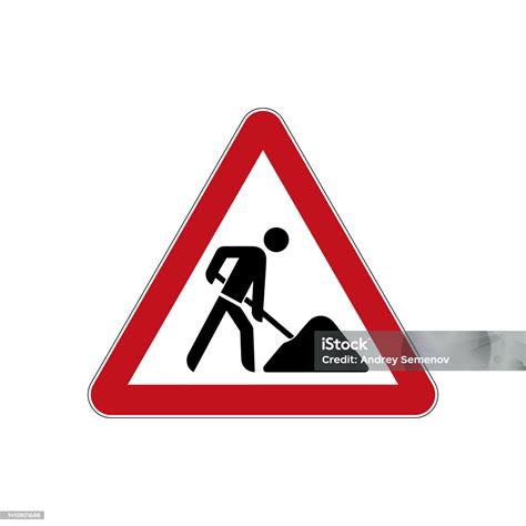 국제 도로 표지판 도로는 흰색 배경에 고립 된 작동합니다 도로 건설에 대한 스톡 벡터 아트 및 기타 이미지 도로 건설 표지판 영국 Istock