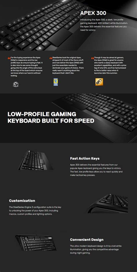 Buy Steelseries Apex 300 Illuminated Gaming Keyboard Ss 64450 Pc
