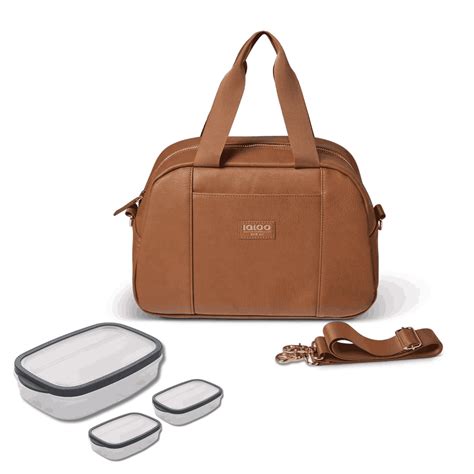 Lonchera Térmica Igloo Luxe Piel Vegan Con 3 Topers Correa Justclick