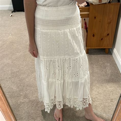 Skirts White Eyelet Lace Maxi Poshmark