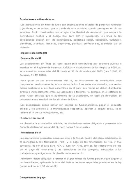 Asociaciones Sin Fines De Lucro Pdf Fundación Sin Fines De Lucro Organización Sin ánimo