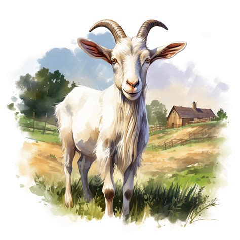 Farm Goat Clipart Farmyard Goat Images 10 Watercolor Clip Art