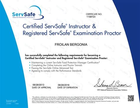 Froilan Servsafe Instructor And Proctor Pdf