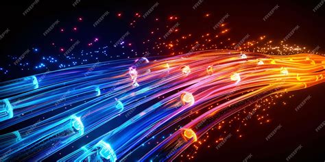 Premium Photo The Power Of The Lightsfuture Technology Line Particle Background Technology