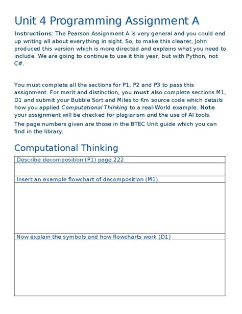 Unit 4 Programming Assignment A Instructions And Guidelines Studocu