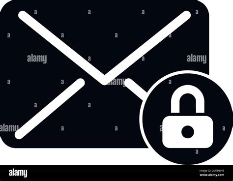 Secured Mail Icon Simple Vector Cipher Data Lock Code Stock Vector