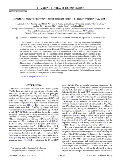Structures Charge Density Wave And Superconductivity Of