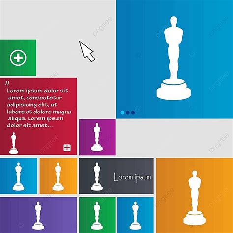 Modern Website Interface Buttons With A Cursor Pointer Featuring An Icon Sign Of The Oscar