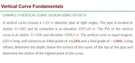 solved vertical curve fundamentals example 4 vertical curve
