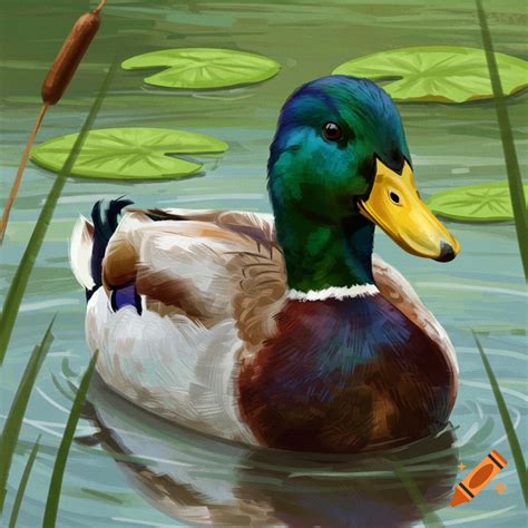 Color Pencil Drawing Of A Realistic Duck On Journal Paper On Craiyon