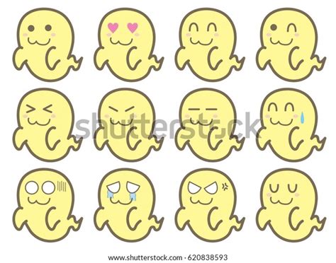 Ghost Emoji Set Vector Image Facial Stock Vector Royalty Free 620838593 Shutterstock