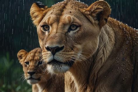Lioness Rain Pictures