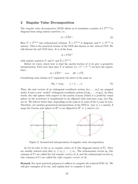 Singular Value Decomposition Geometry Pdf Matrix Mathematics