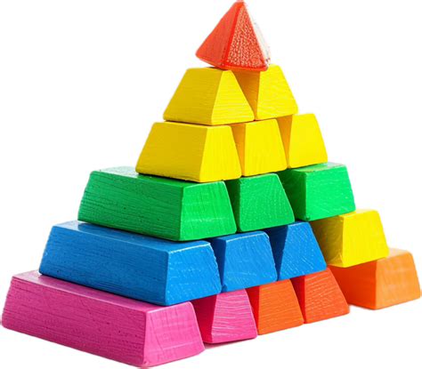 Colorful Wooden Stacking Blocks Pyramid 46337710 Png