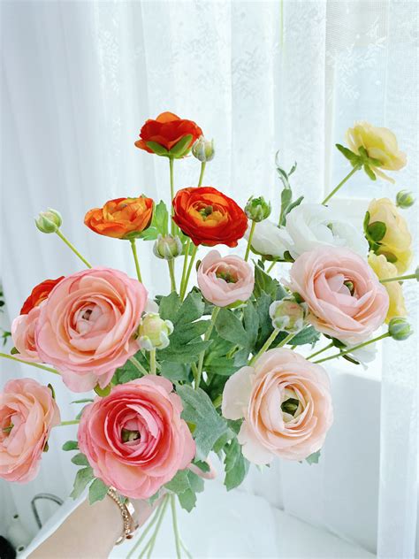 플로리아제이 라넌큘러스 조화 꽃다발 작약 튤립 인테리어 조화 꽃장식 생화같은 실크플라워 위시버킷