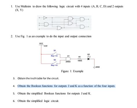 solved 1 use multisim to draw the following logic circuit
