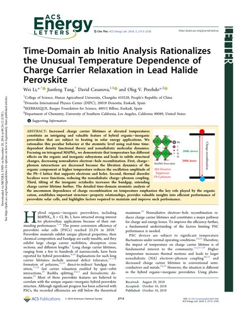 Pdf Time Domain Ab Initio Analysis Rationalizes The Unusual