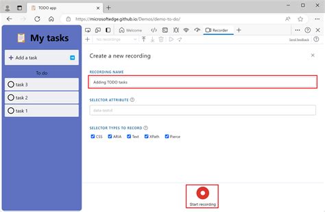 Record And Replay User Flows And Measure Performance Microsoft Edge Developer Documentation