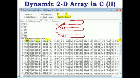Ch2 03 Address In Dynamic 2d Array Youtube