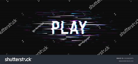 glitched text play abstract noise letters stock vector royalty free