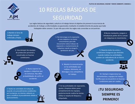 Semana 1 10 Reglas Básicas De Seguridad 1Èn El ·rea De Trabajo