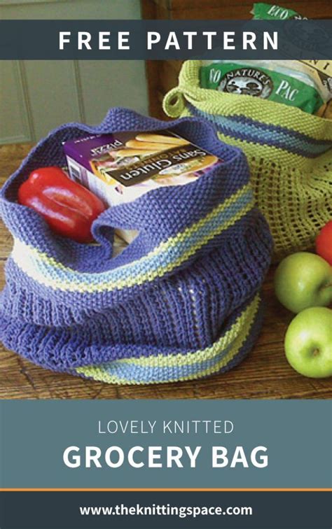 Lovely Knitted Grocery Bag Free Knitting Pattern Knit Shopping Bag