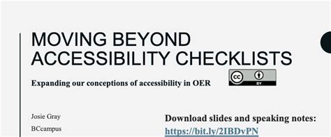 Bccampus Presentation ‘moving Beyond Accessibility Checklists National Resource Hub