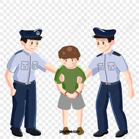 포로를 호위하는 경찰 일러스트 죄수 범죄자 도둑 Png 일러스트 무료 다운로드 Lovepik