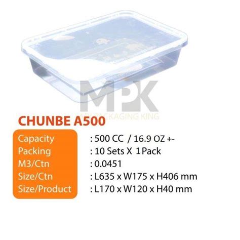 Chunbe Cb Ware A500 50set X 5pack 500 Rectangular Microwave