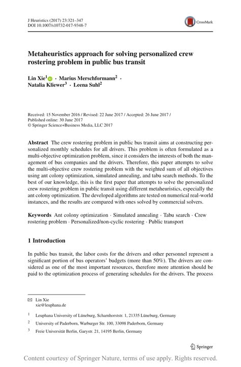 Metaheuristics Approach For Solving Personalized Crew Rostering Problem In Public Bus Transit