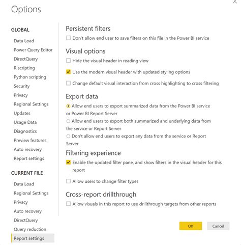power bi disable filter panel