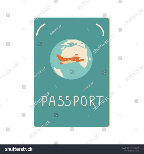 Passport Cartoon Vector Illustration Hand Drawn Stock Vector Royalty