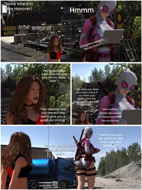 Batgirl Defeated And Captured By Gwenpool By Zuplexfilmz On Deviantart