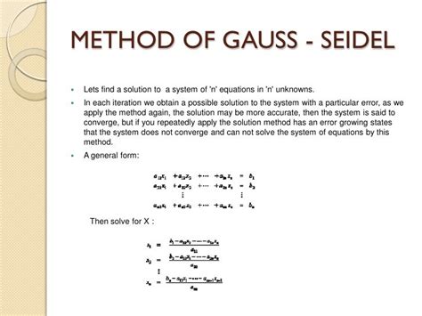 Iterative Methods For The Solution Of Systems Of Linear Equations