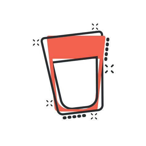 Water Glass Icon In Comic Style Soda Glass Vector Cartoon Illustration Pictogram Liquid Water