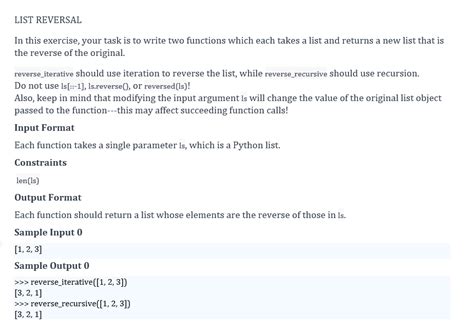 Solved List Reversal In This Exercise Your Task Is To Write