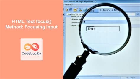 Html Text Focus Method Focusing Input Codelucky