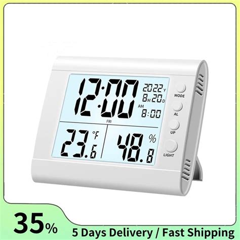 LED Display Electronic Clock With Day And Date Stereo Digital Display Snooze Alarm Clock Indoor