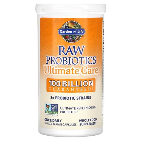 Garden Of Life Raw Probiotics Ultimate Care Shelf 30 Vegetarian Caps