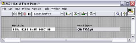 Labview 如何显示扩充字符？即非标准ascii（后128个字符）。 如显示字符：ü （0x81） Ni Community