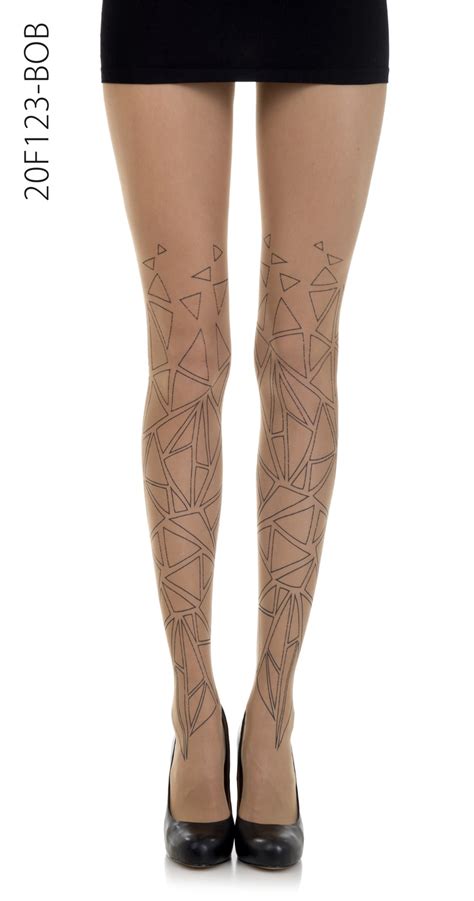 Geometrical Designed Tights Zohara Body Tights Black Geometrical