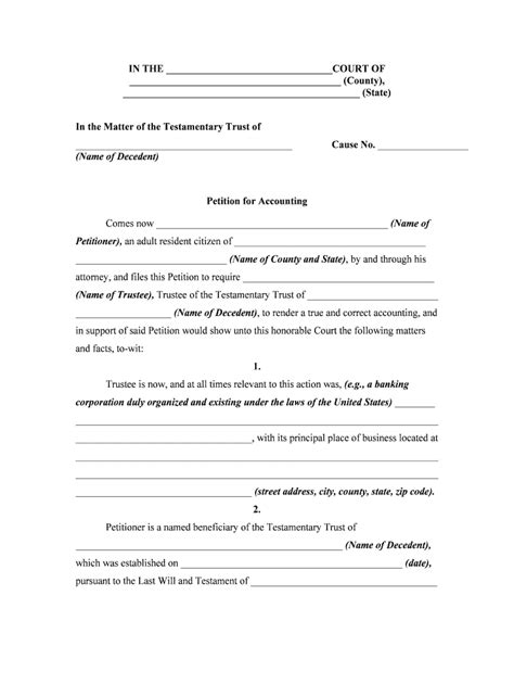 Testamentary Trust Sample Template