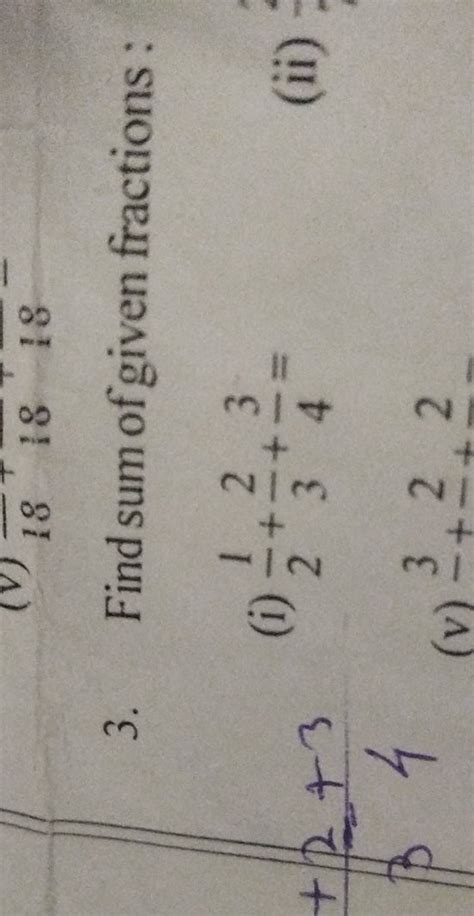 3 Find Sum Of Given Fractions Filo