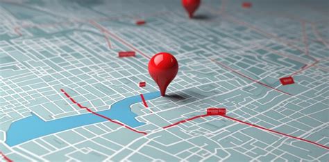 premium photo red geolocation marker on the map in 3d style