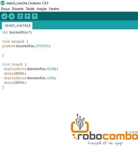 Arduino ile Buzzer Kullanımı Arduino Projeleri Robocombo