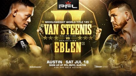 Pfl Middleweight World Championship Rematch Between Costello Van
